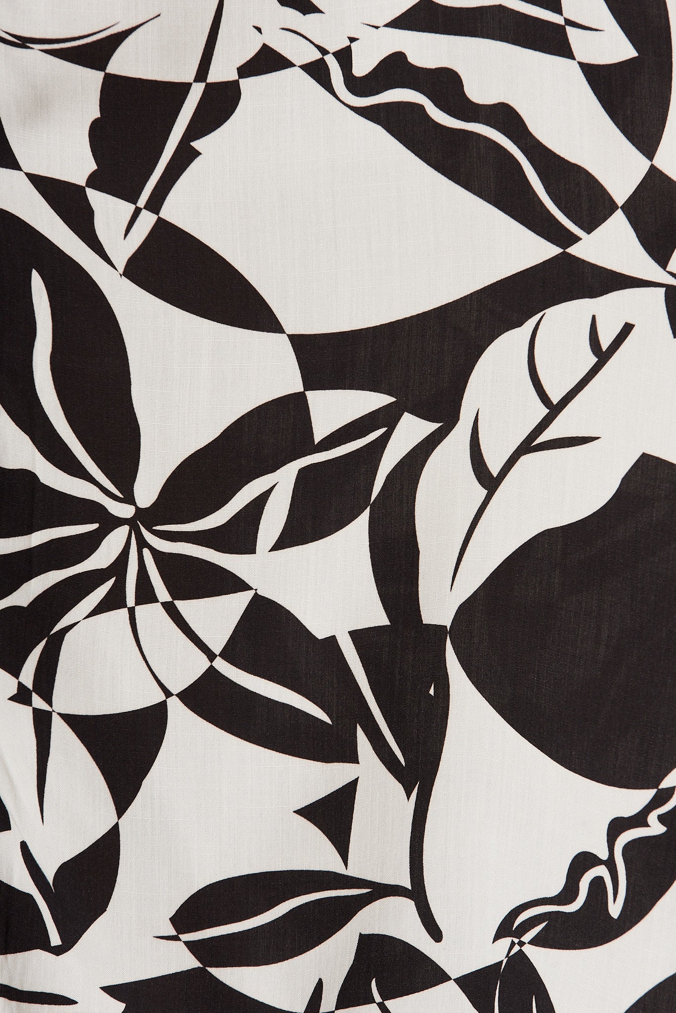 Zenaida Shirt Midi Dress In Black With White Leaf Print Cotton – St Frock